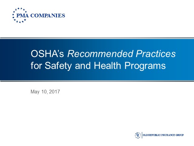 New from OSHA: Recommended Practices for Safety and Health Programs
