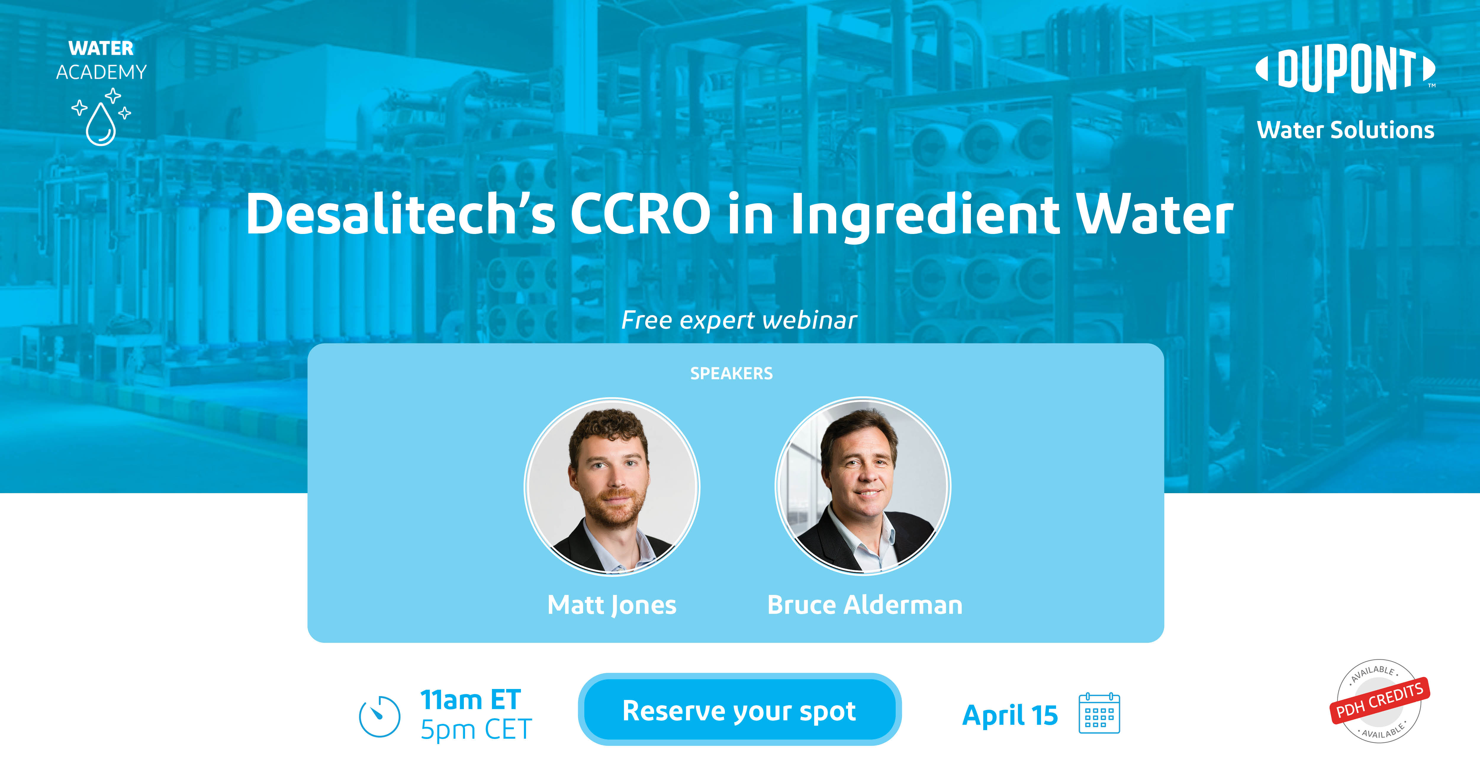 DesaliTec™ CCRO in Ingredient Water