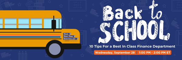 Back to School: 10 Tips For a Best In Class Finance Department