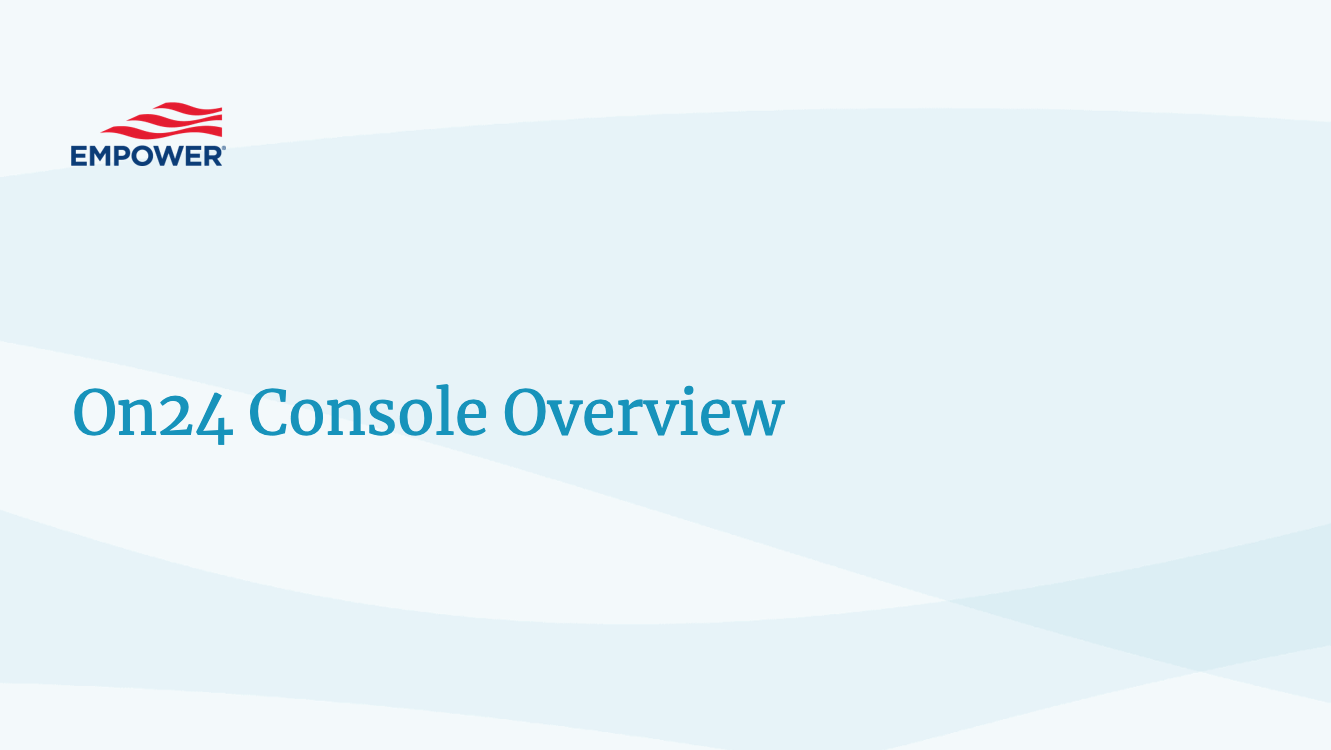 On24 Console Overview