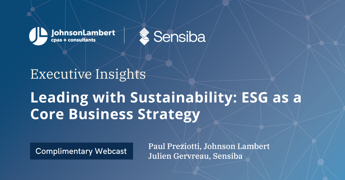 Executive Insights | Leading with Sustainability: ESG as a Core ...