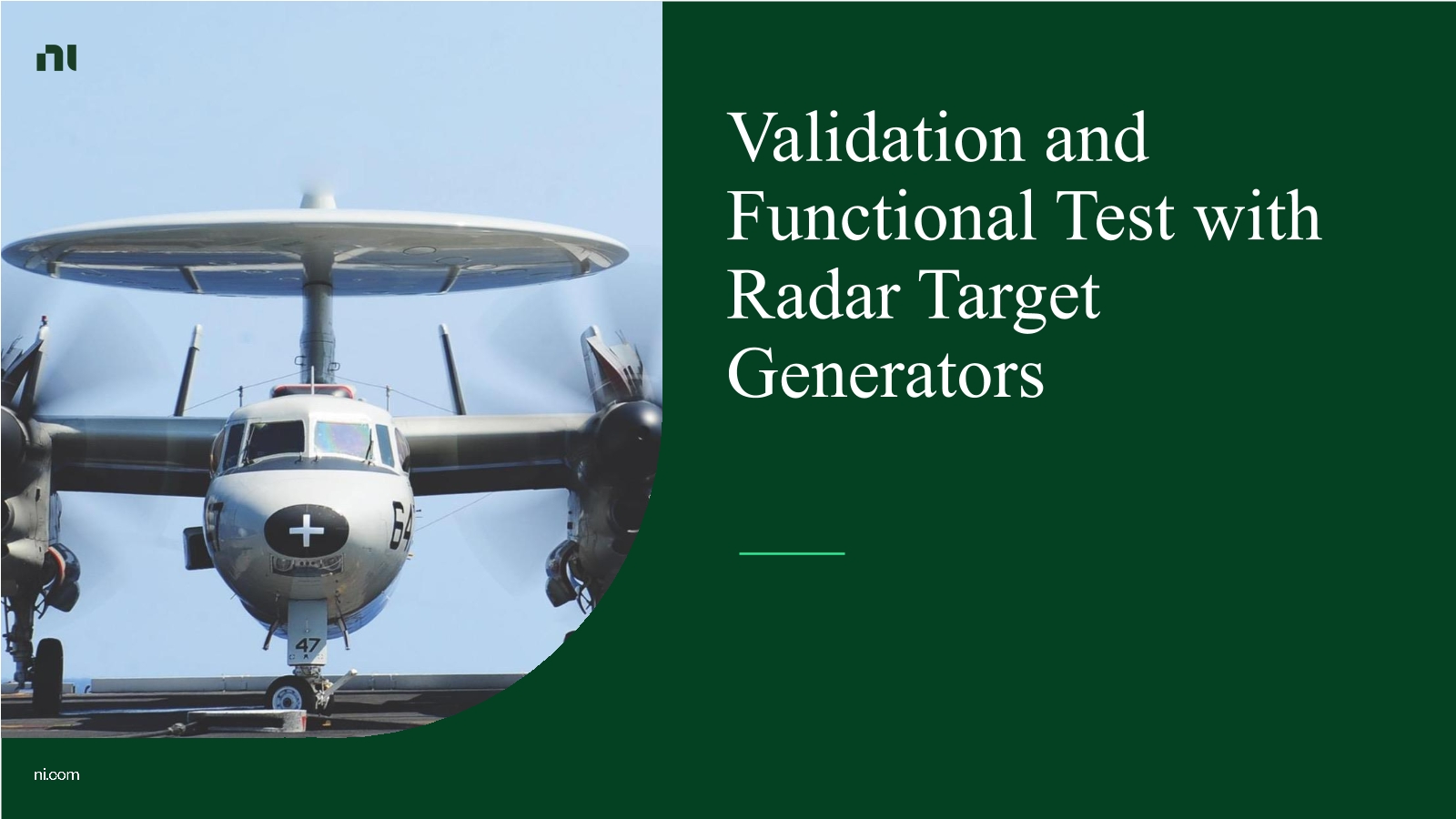 Validation and Functional Test with Radar Target Generators